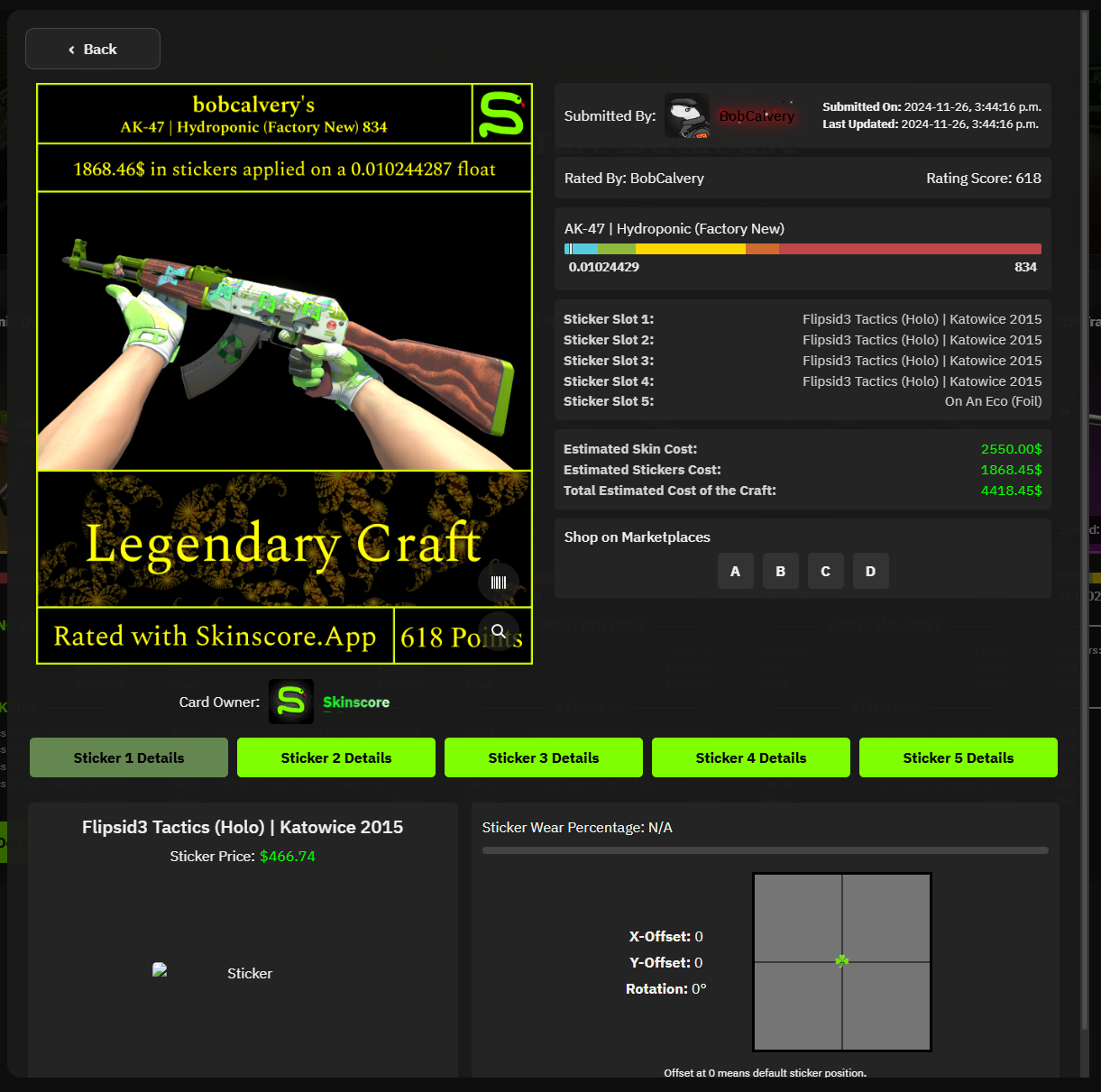 Skinscore - The Platform for CS2 Skins & Craft Ratings